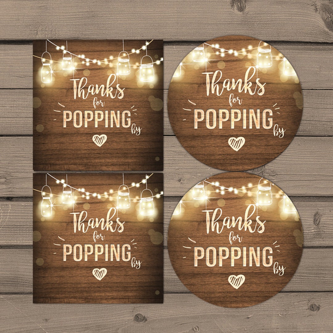 Thanks for Popping by Gift Tag Birthday Party Favor Tag Popcorn Favor ...
