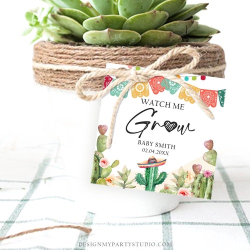 Watch Me Grow Sign Printable Succulent Favors Baby Shower Sign - Etsy