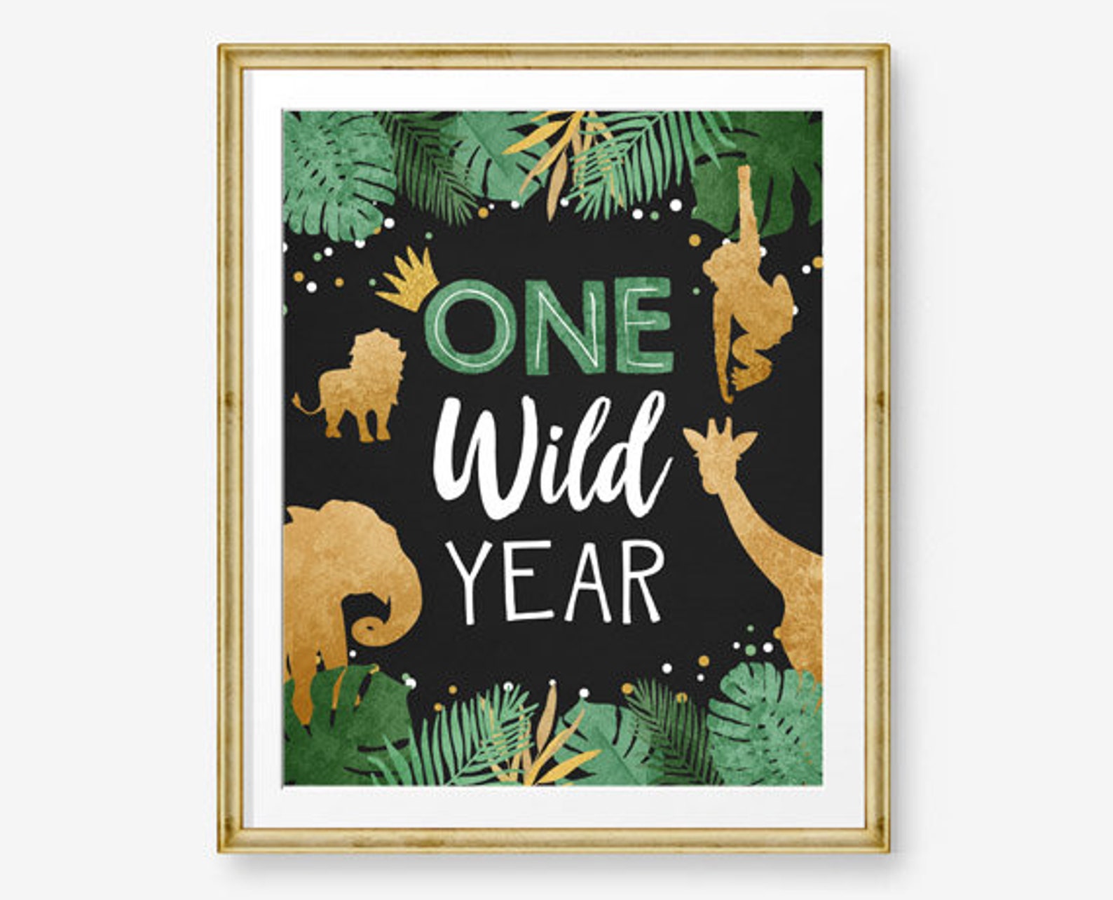 One Wild Year Birthday Sign Table Decor Safari Birthday Wild | Etsy