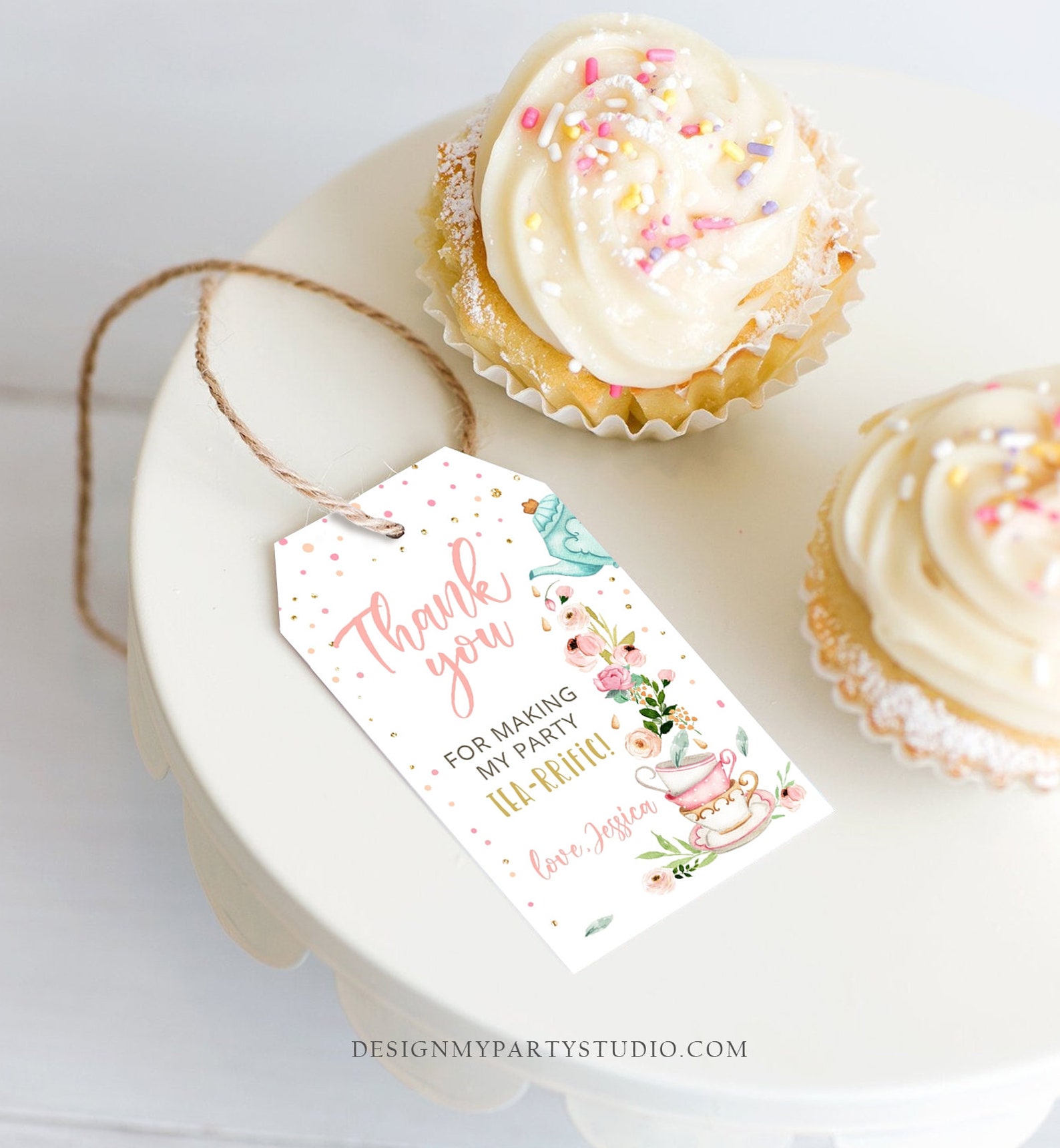 Editable Tea for Two Favor Tags Tea Birthday Thank You Tags Tea-rrific ...