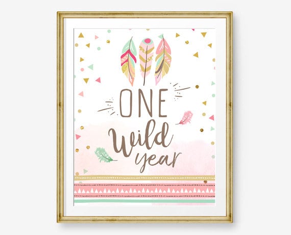 One Wild Year Birthday Sign Table Decor Girl Birthday Wild One | Etsy