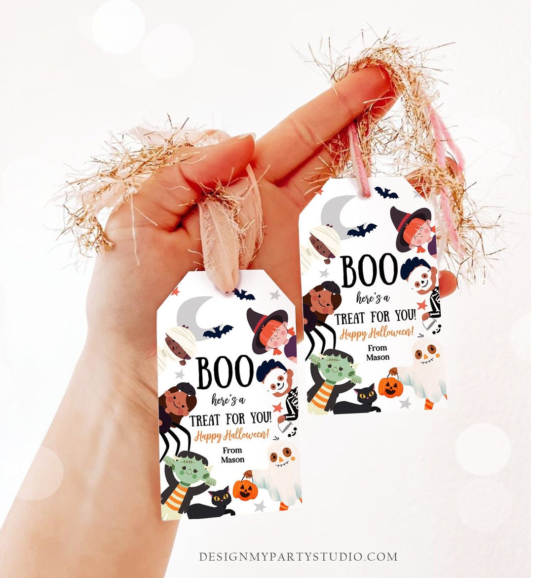 Editable Halloween Favor Tags Boo Gift Tags Costume Party Trick or ...