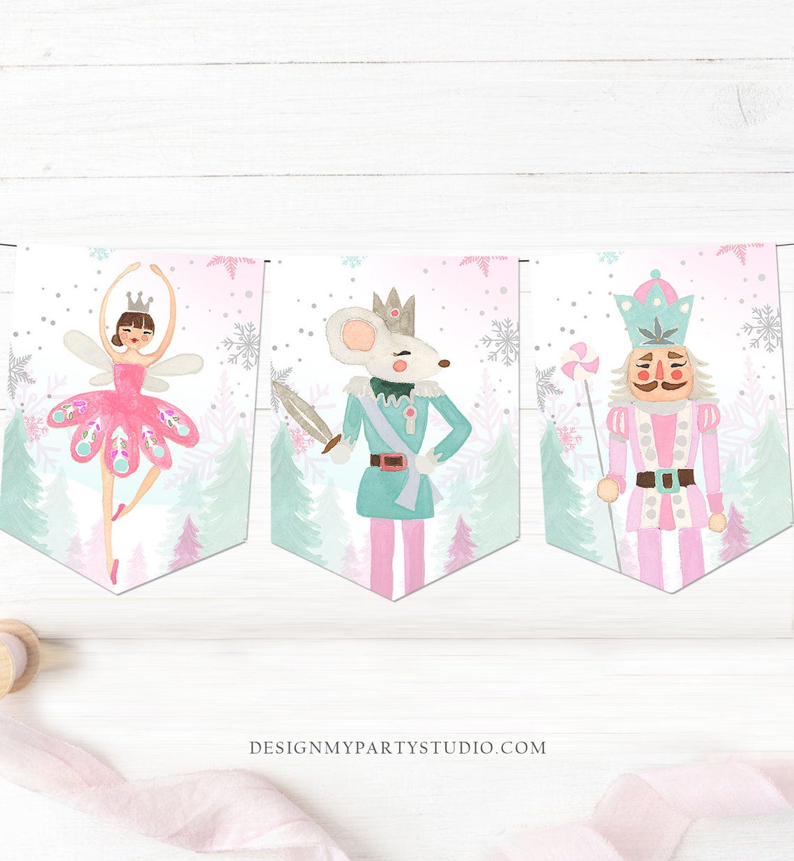 Nutcracker Banner Nutcracker Birthday Girl Birthday Decorations Pink ...