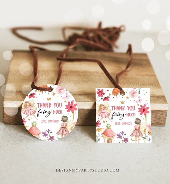Editable Fairy Favor Tags Enchanted Forest Birthday Thank you tags ...