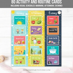 Visual Schedule Kids Daily Routine Chart 80 Cards Chores School ...