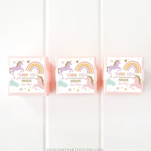 Editable Unicorn Favor Tags Magical Birthday Thank You Tag Gift Girl ...