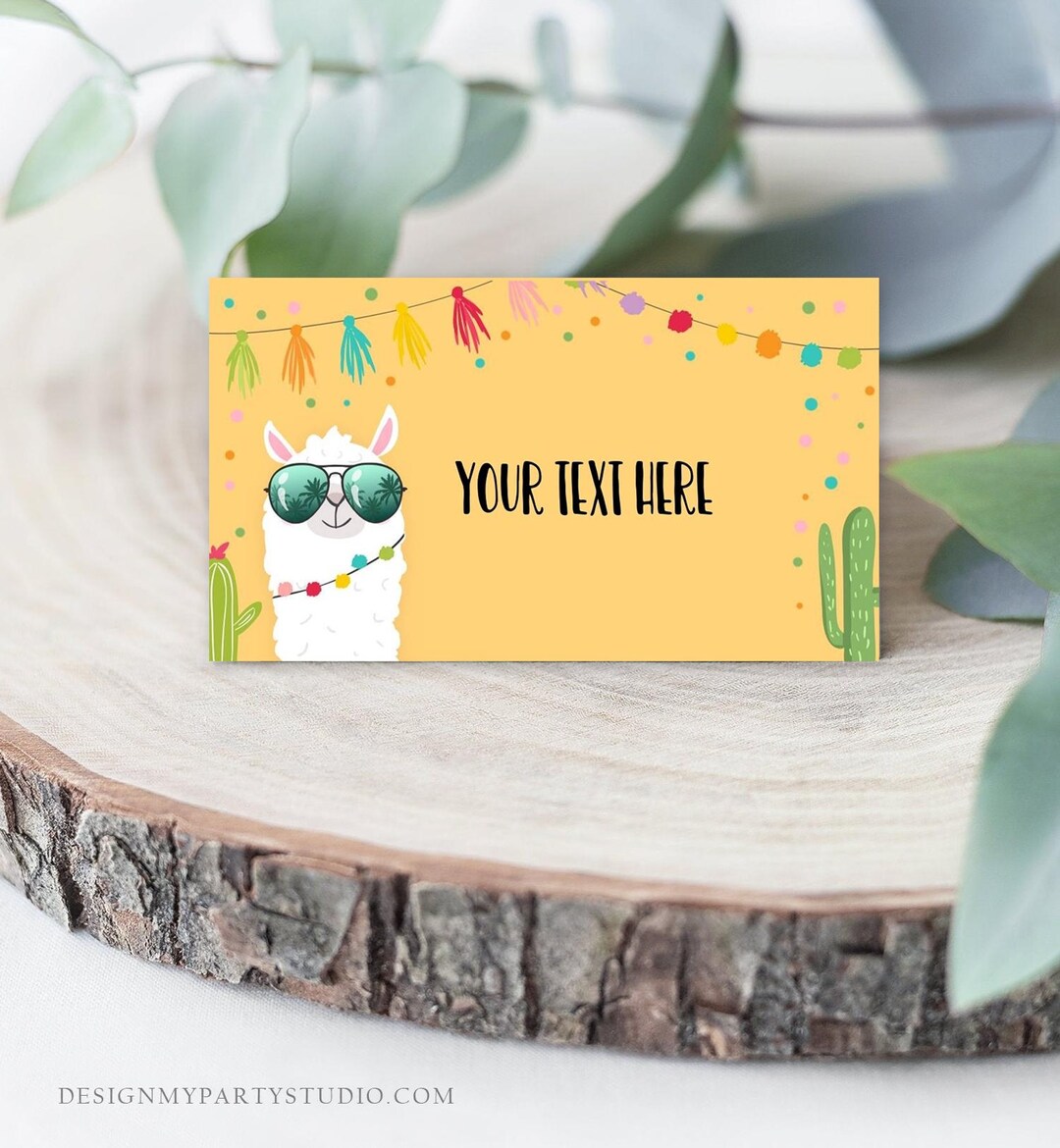 Editable Llama Food Labels Llama Place Card Tent Card Insert Card Llama ...