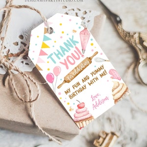 Editable Baking Favor Tags Tags Baking Birthday Thank You Tags Kids ...