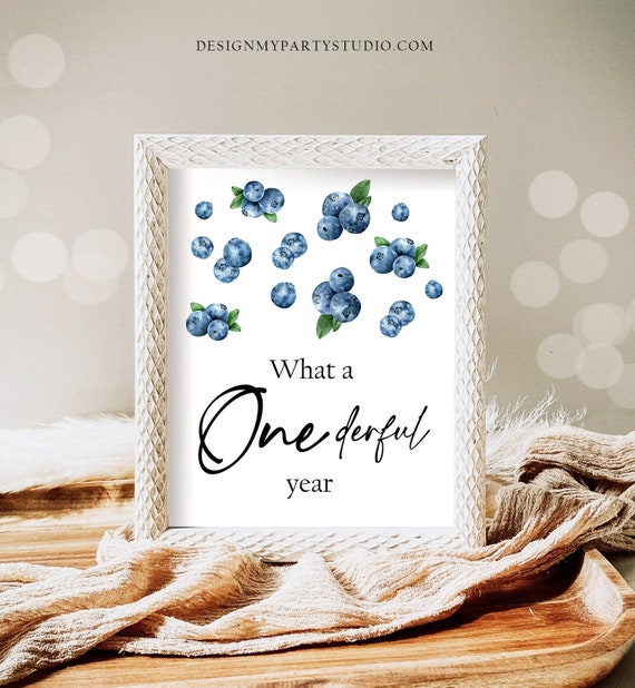 Berry First Birthday Sign Blueberry 1st Birthday Party Sign Berry Sweet ...