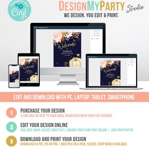 Editable Pumpkin Welcome Sign Fall in Love Autumn Bridal - Etsy