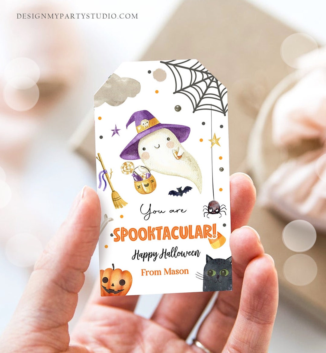 Editable Halloween Favor Tags Ghost Gift Tags You Are Spooktacular ...