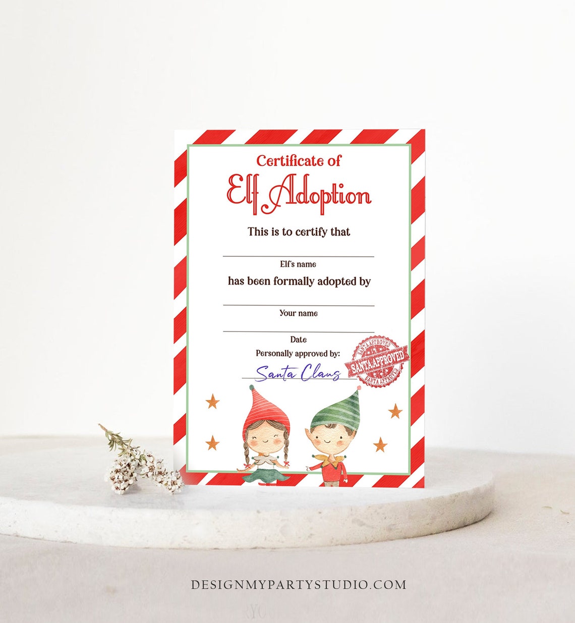 Editable Elf Adoption Certificate Adopt an Elf Letter Elf Activity ...