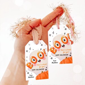 Editable Halloween Favor Tags Boo Gift Tag Costume Party Trick or Treat ...