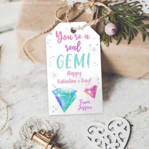 Editable Valentine Tags You're a Gem Valentine's Tag - Etsy