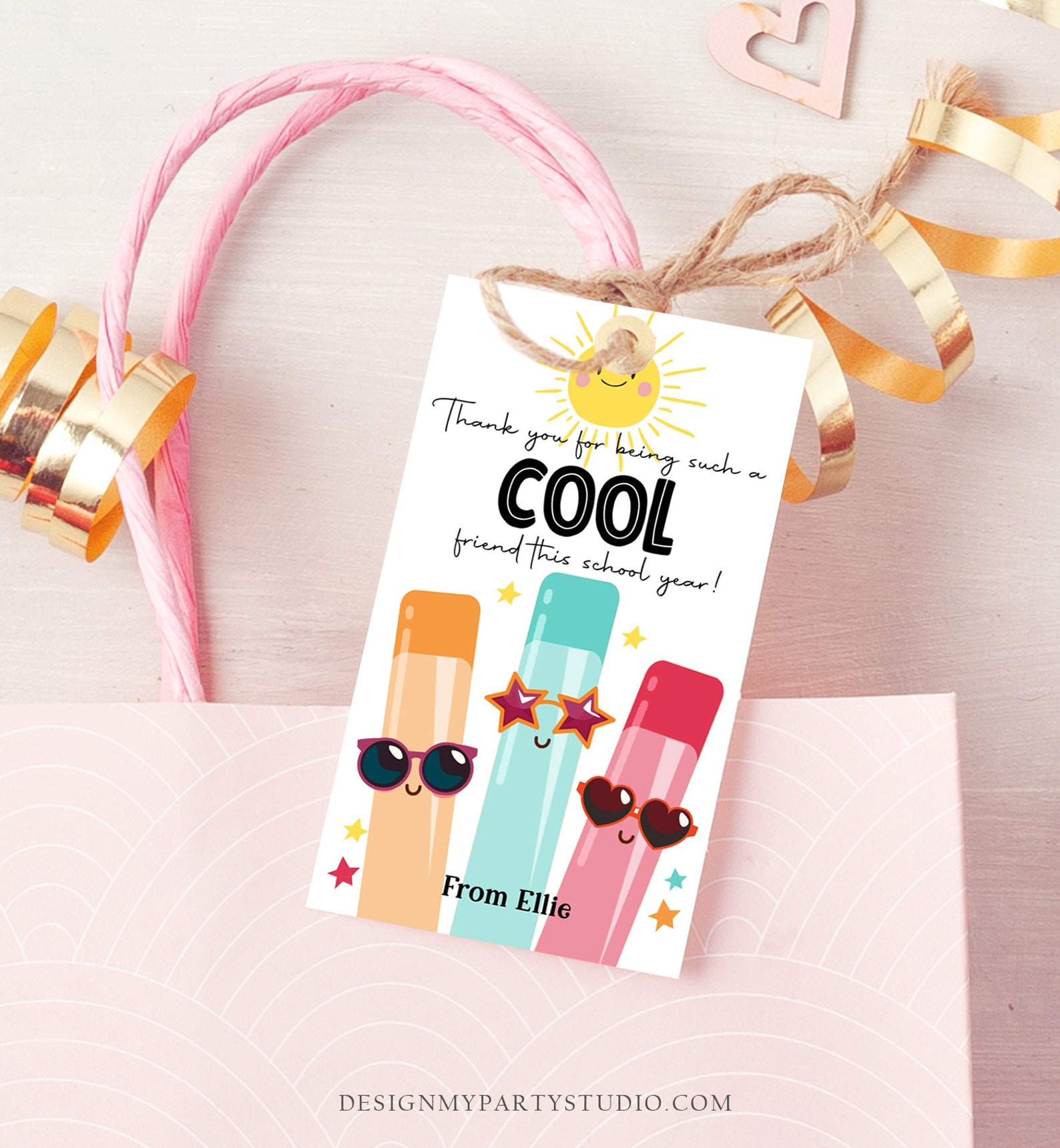 Editable Last Day of School Tag Cool Friend Ice Tag Summer End of ...