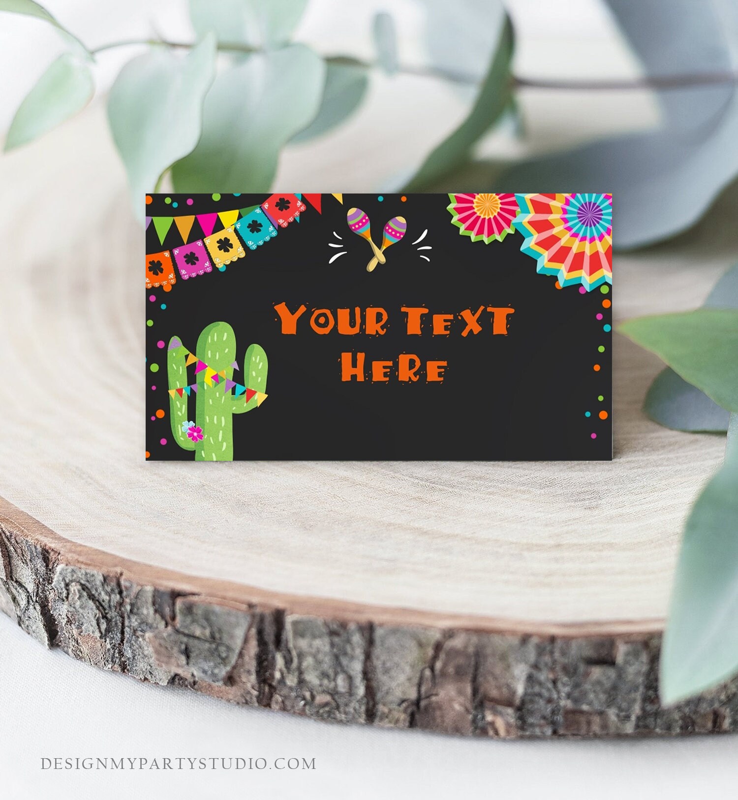 Editable Fiesta Cactus Food Labels Fiesta Party Place Card Tent Card ...