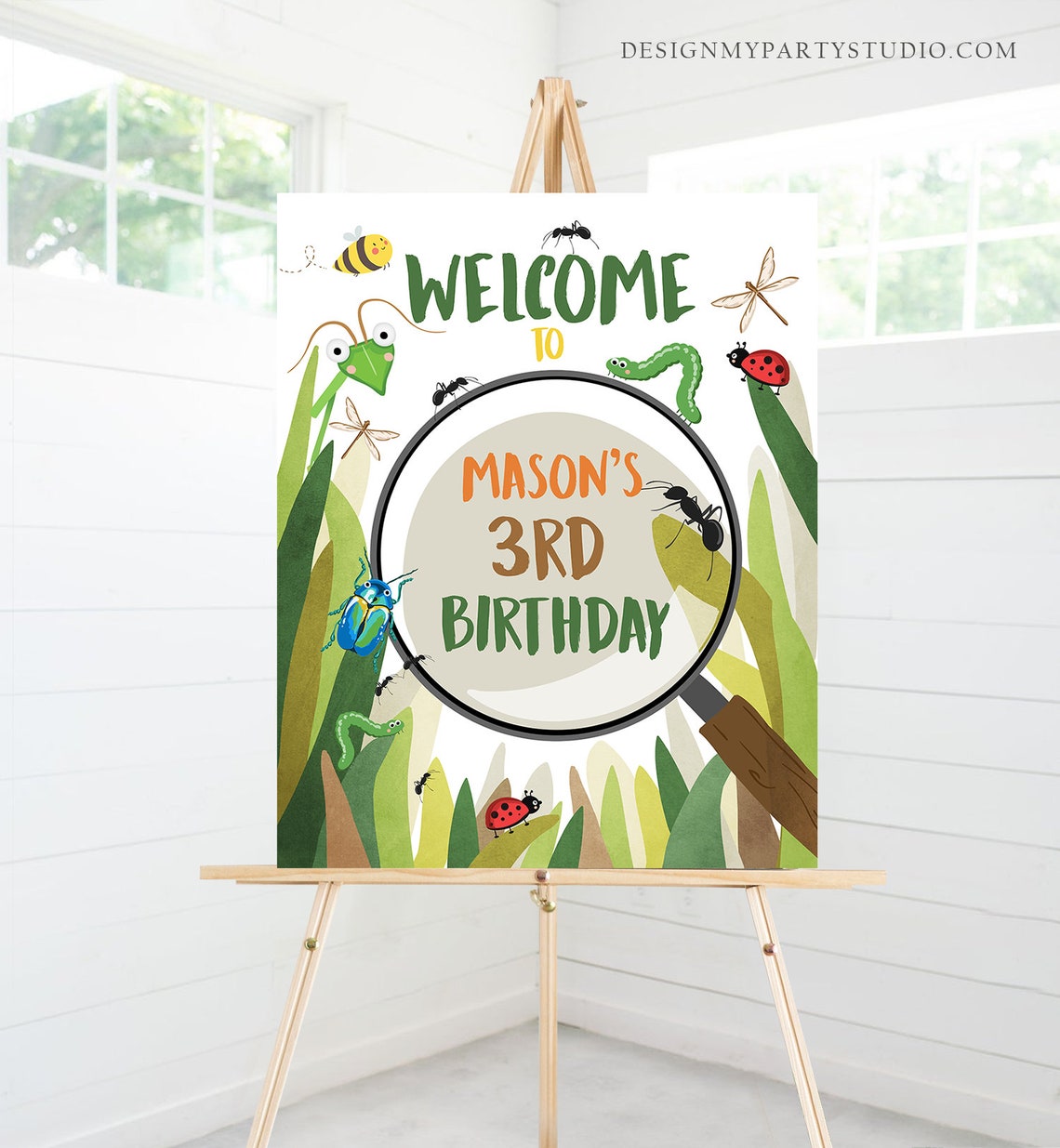 Editable Bug Birthday Welcome Sign Boy Bug Party Outdoor Bug - Etsy