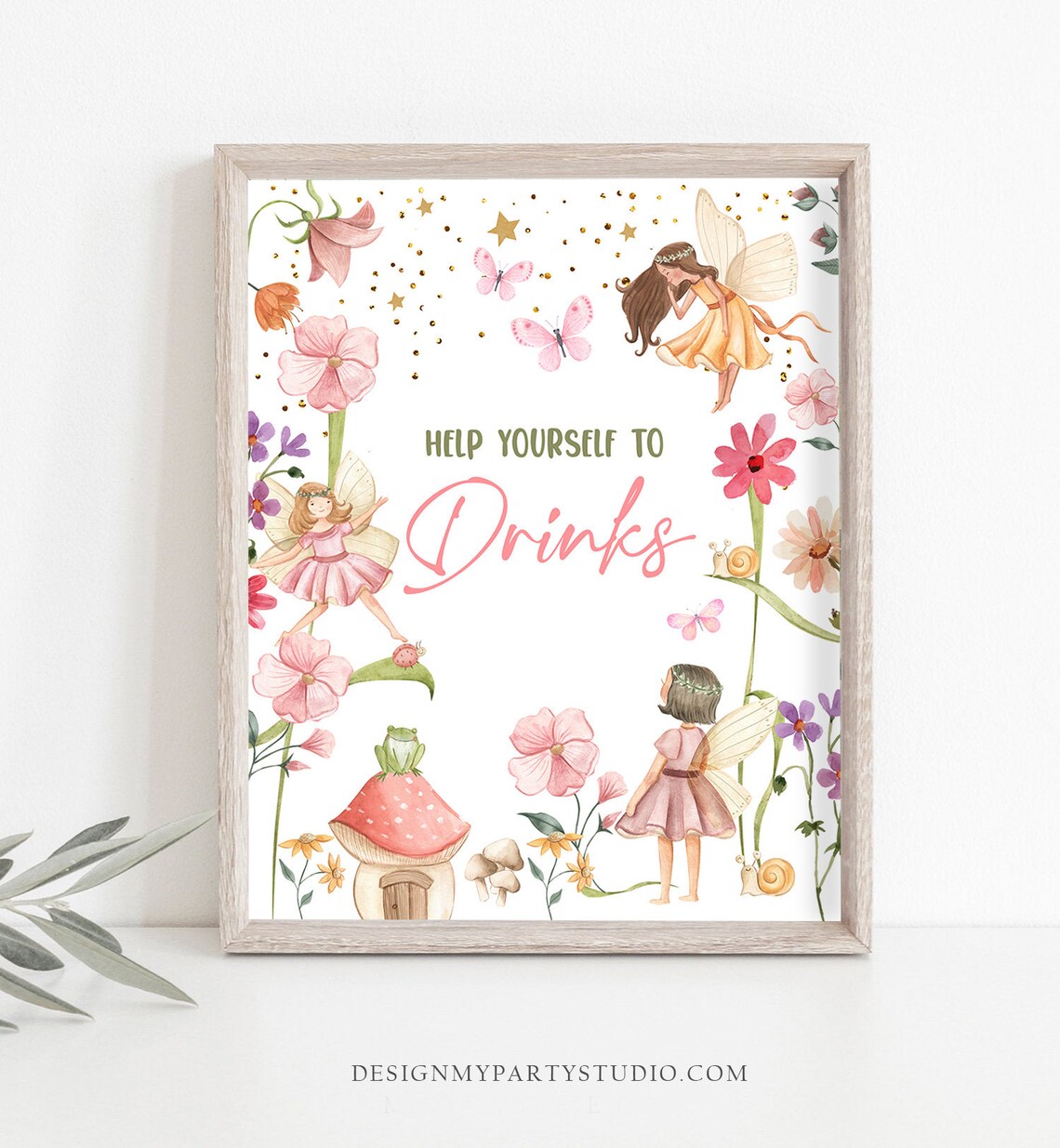 Drinks Sign Fairy Birthday Sign Drink Table Decor Drinks | Etsy