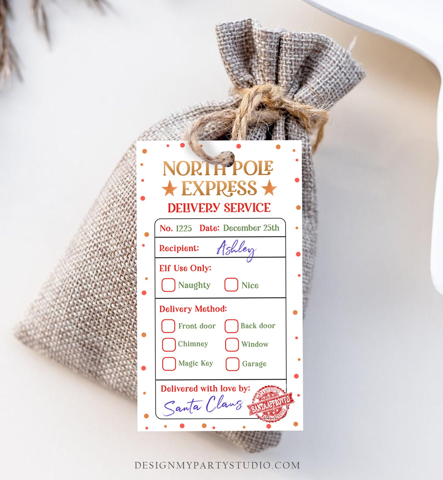 Editable North Pole Express Delivery Christmas Gift Tag - Etsy