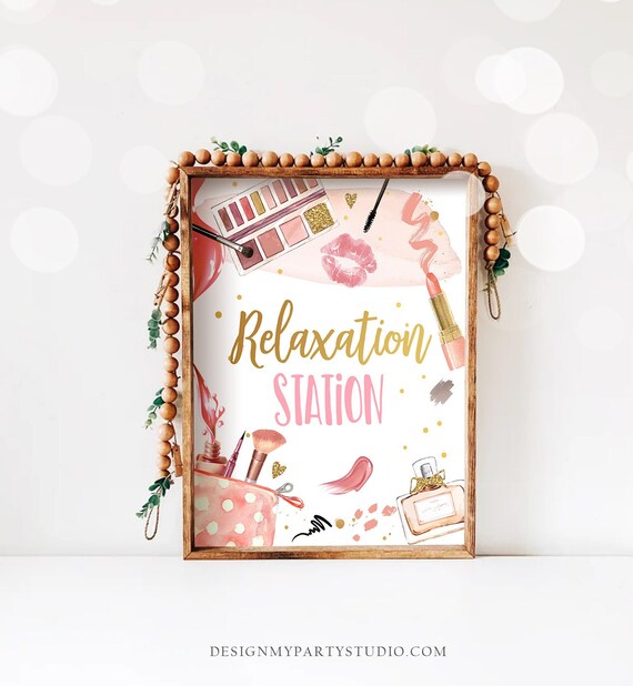 Spa Party Sign Spa Birthday Sign Makeup Party Sign Girl Relaxation ...
