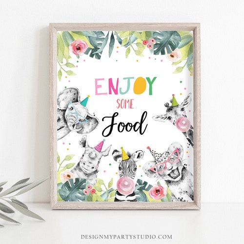 Enjoy Some Food Birthday Sign Party Food Table Bar Snacks Wild - Etsy