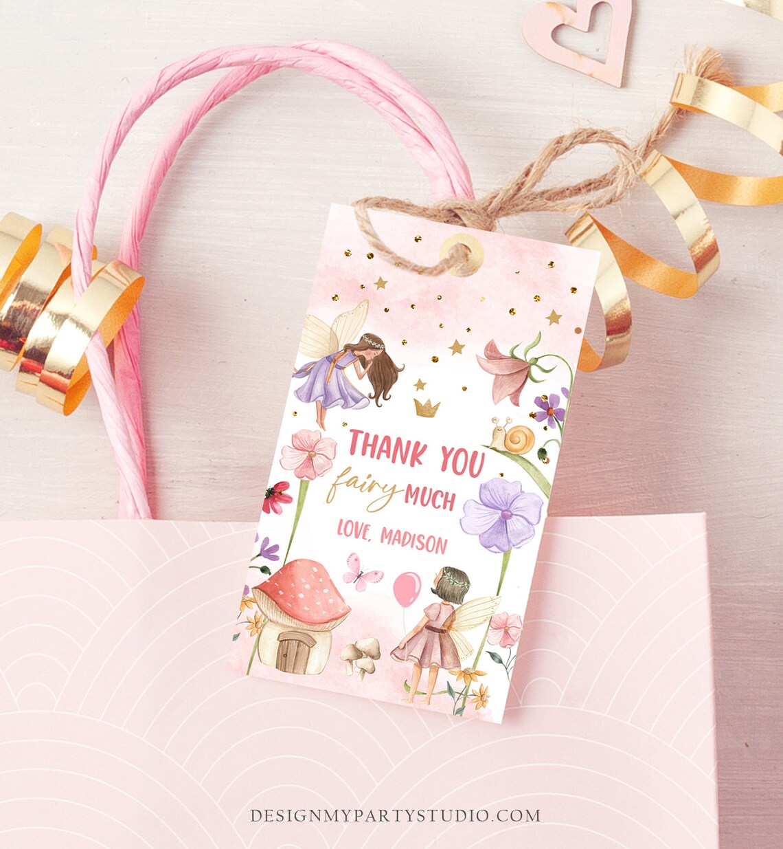 Editable Fairy Favor Tags Enchanted Forest Birthday Thank You Tags ...