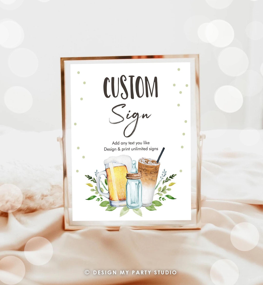 Editable Custom Baby is Brewing Sign Brewing Baby Shower Decor Table ...