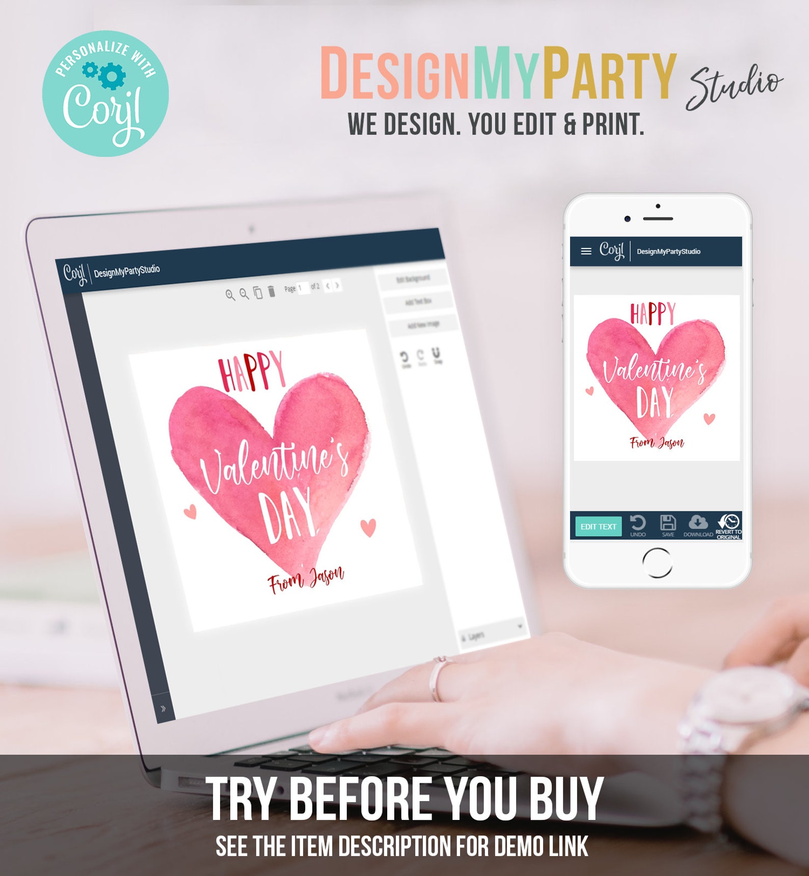 Editable Valentine's Day Cookie Tags Happy Valentine's Day Cookies Tag ...