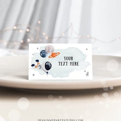 Editable Space Food Labels Galaxy Birthday Food Cards Tent - Etsy