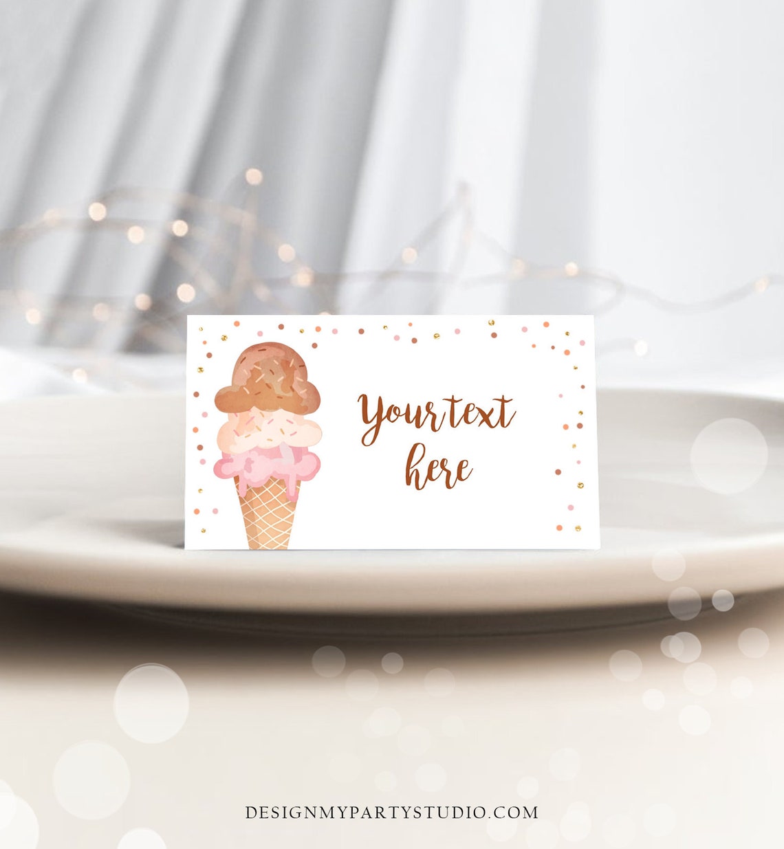 Editable Ice Cream Food Labels Ice Cream Birthday Food Cards - Etsy