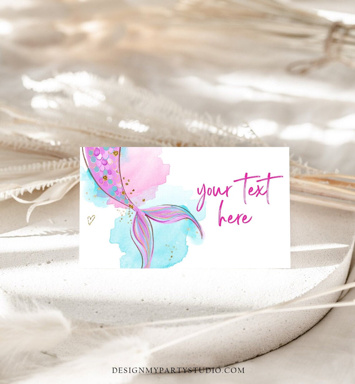 Editable Mermaid Food Labels Mermaid Birthday Place Card Tent - Etsy