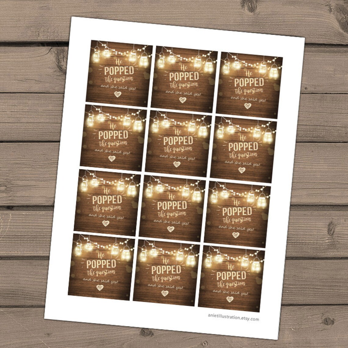 He Popped the Question Gift Tag Engagement Party Favor Tag | Etsy