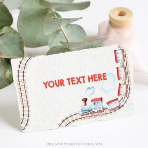 Editable Train Food Labels Train Place Card Tent Card Buffet Train ...