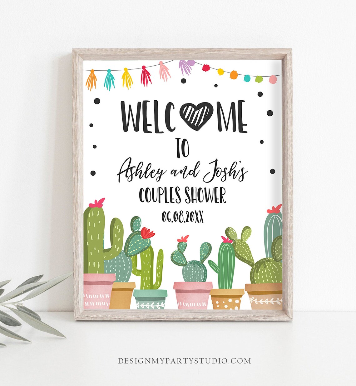 Editable Fiesta Cactus Welcome Sign Couples Shower Welcome - Etsy