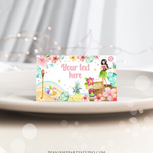 Editable Hawaiian Food Labels Luau Birthday Party Food Card Tent Card ...