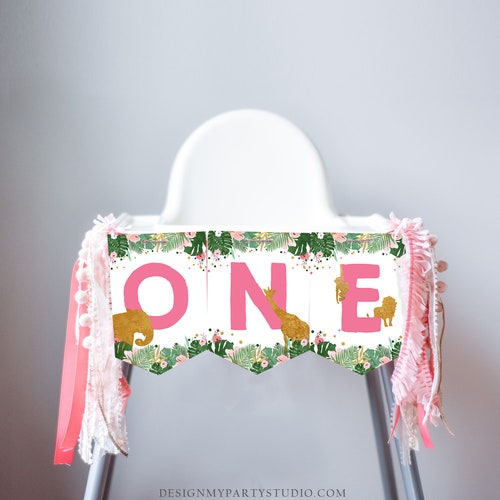 Happy Birthday Banner Wild One Birthday Banner Safari Animals - Etsy