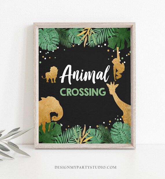 Animal Crossing Birthday Sign Boy Safari Animals Party Wild One Two ...