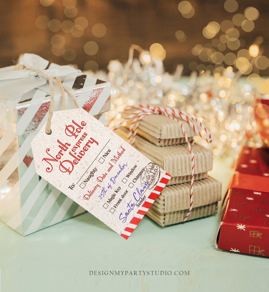 Editable North Pole Delivery Tag Personalized Christmas Tags Holiday ...