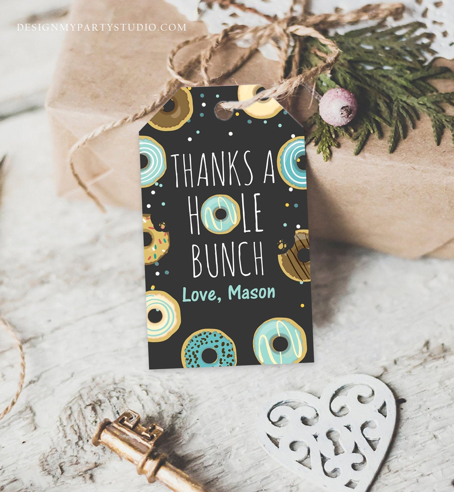 Editable Donut Favor Tags Tags Donut Birthday Donut Thank You - Etsy
