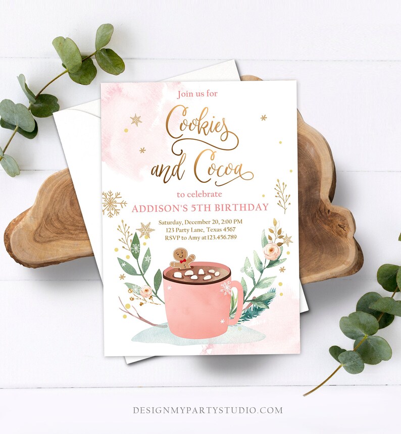 Editable Cookies and Cocoa Invitation Hot Cocoa Party Hot - Etsy