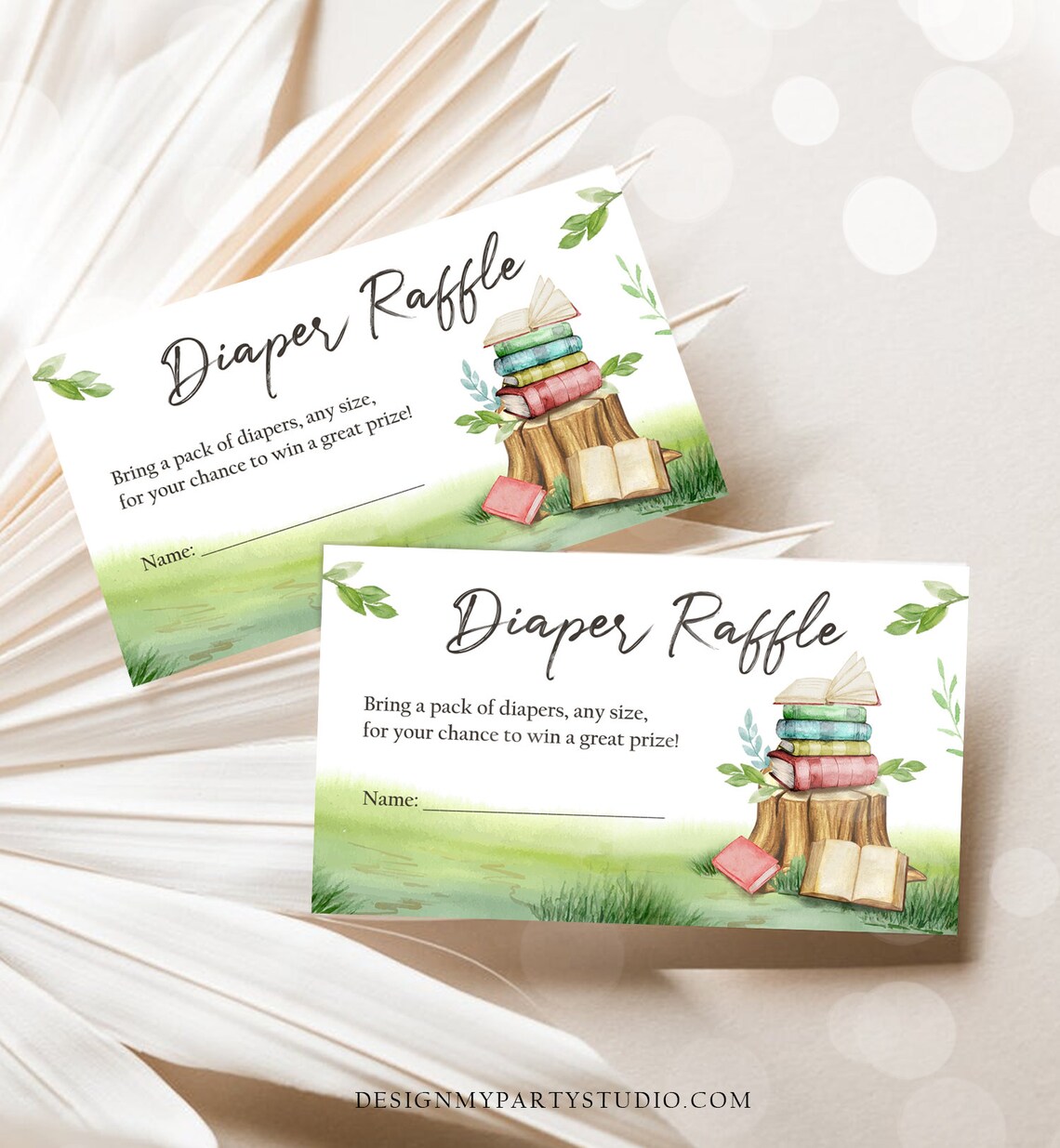 Editable Diaper Raffle Ticket Storybook Diaper Game Card Book - Etsy