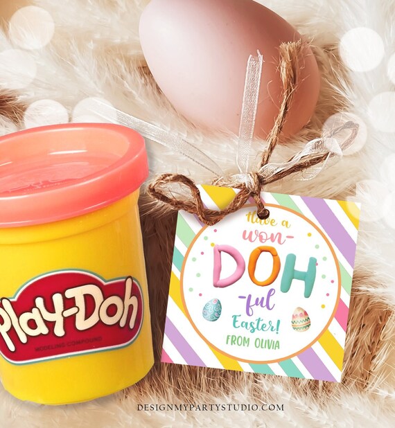 Editable Play-Doh Easter Gift Tags Easter Favor Tags Clay Toy Easter ...