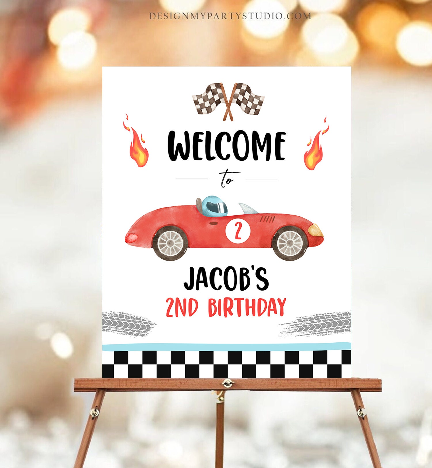 Editable Racing Birthday Welcome Sign Race Car Birthday Sign - Etsy