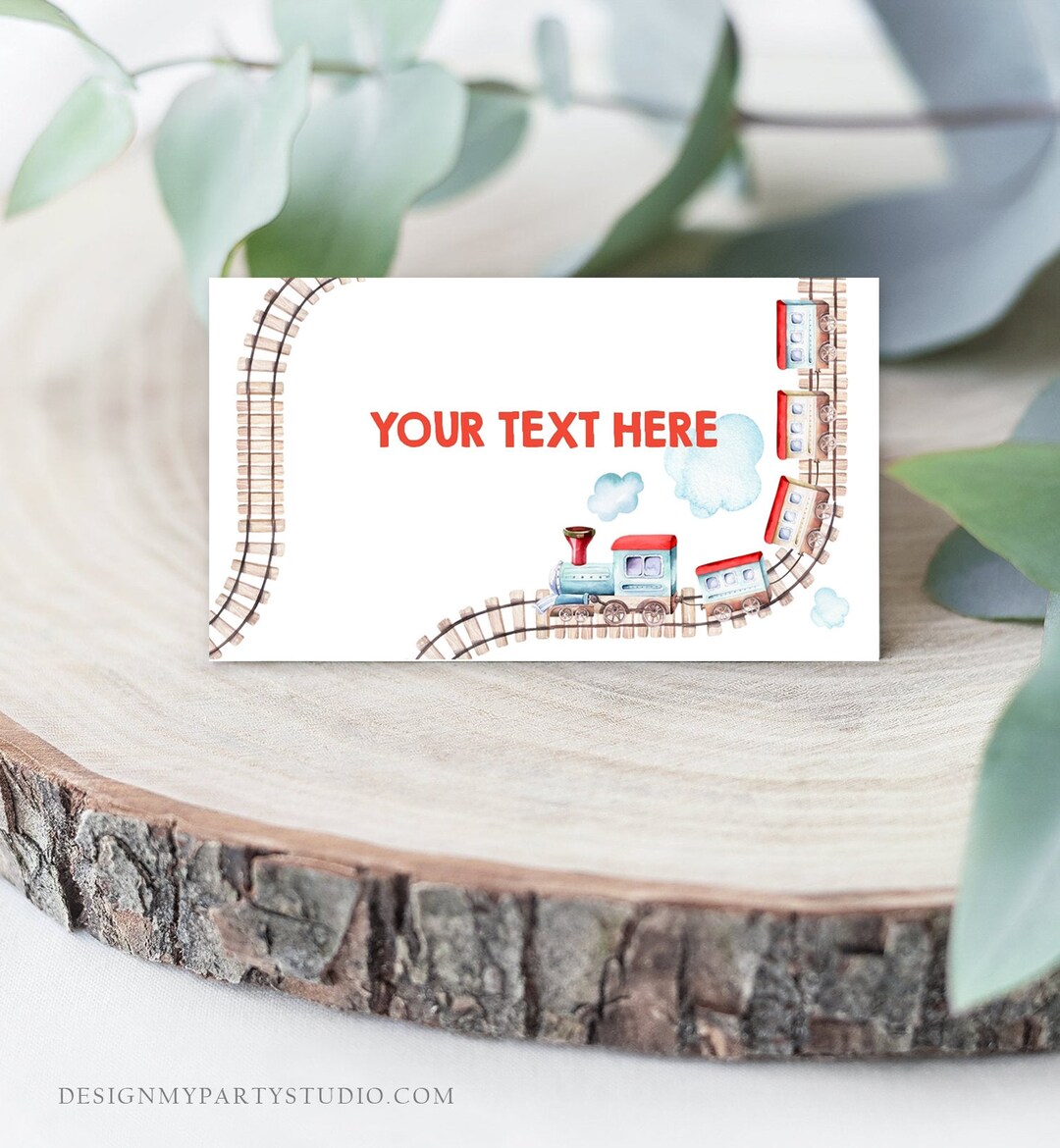 Editable Train Food Labels Train Place Card Tent Card Buffet Train ...