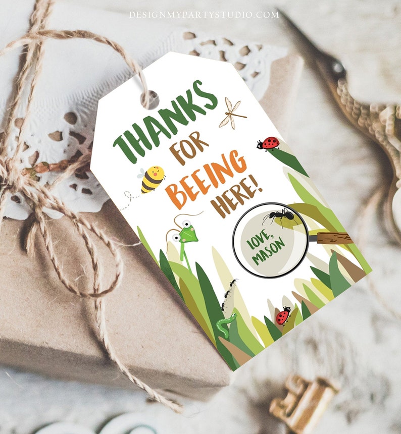 Editable Bug Favor Tags Bug Birthday Bugs Thank You Tags Label - Etsy
