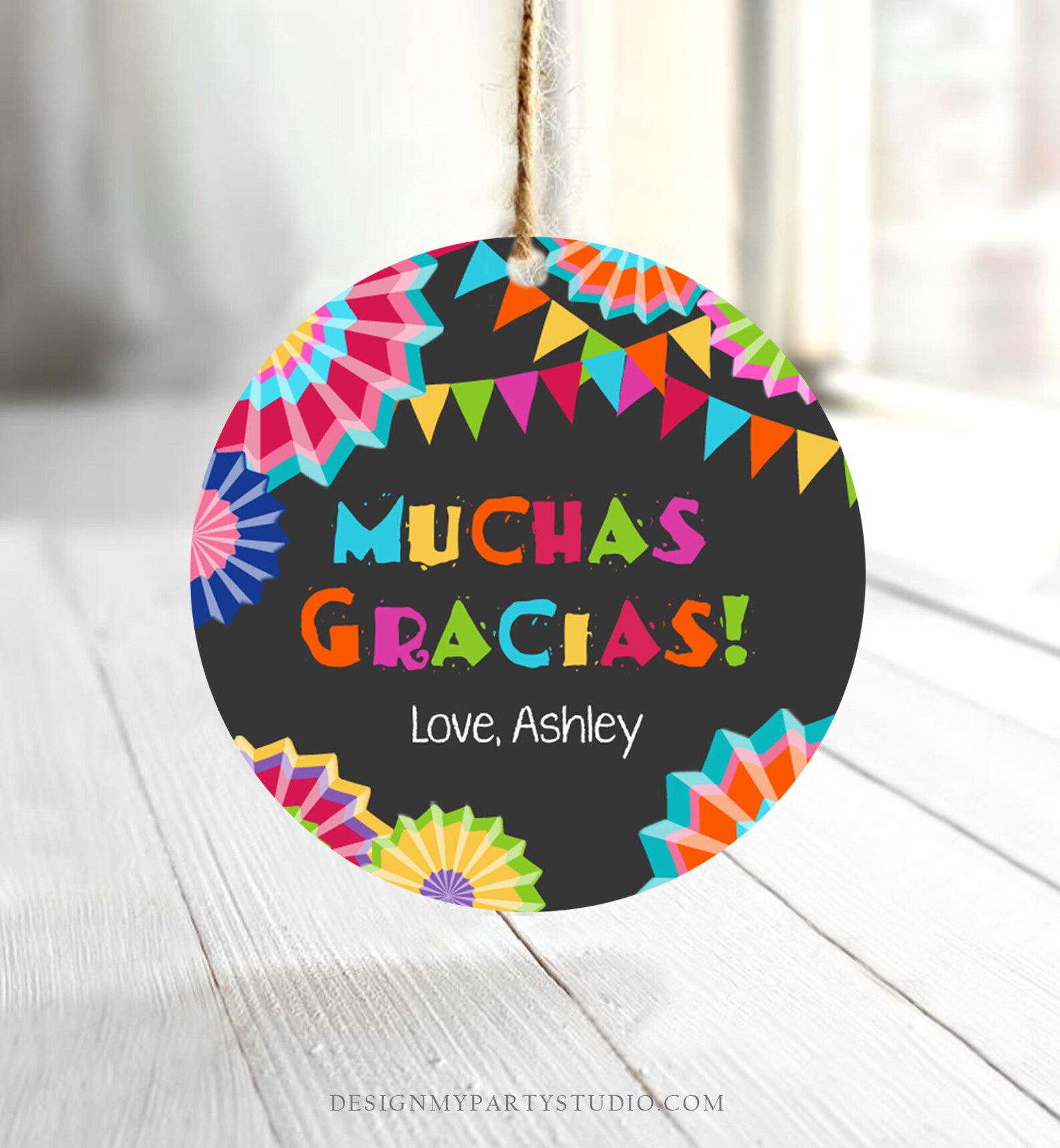 Editable Muchas Gracias Fiesta Favor Tag Thank You Tags Cactus - Etsy