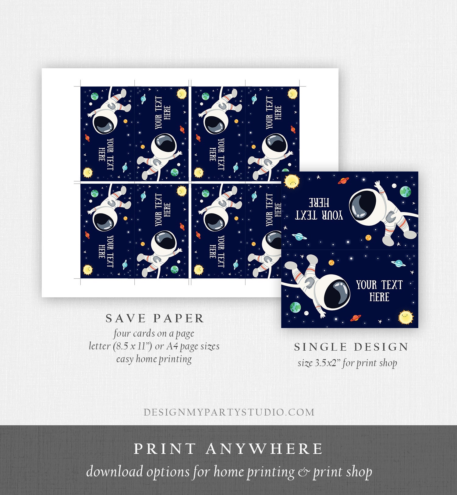 Editable Space Food Labels Galaxy Birthday Food Cards Tent - Etsy