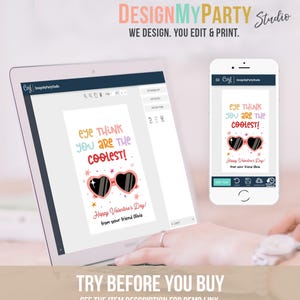 Editable Sunglasses Valentines Tag Valentines Glasses Eye Think You Are ...