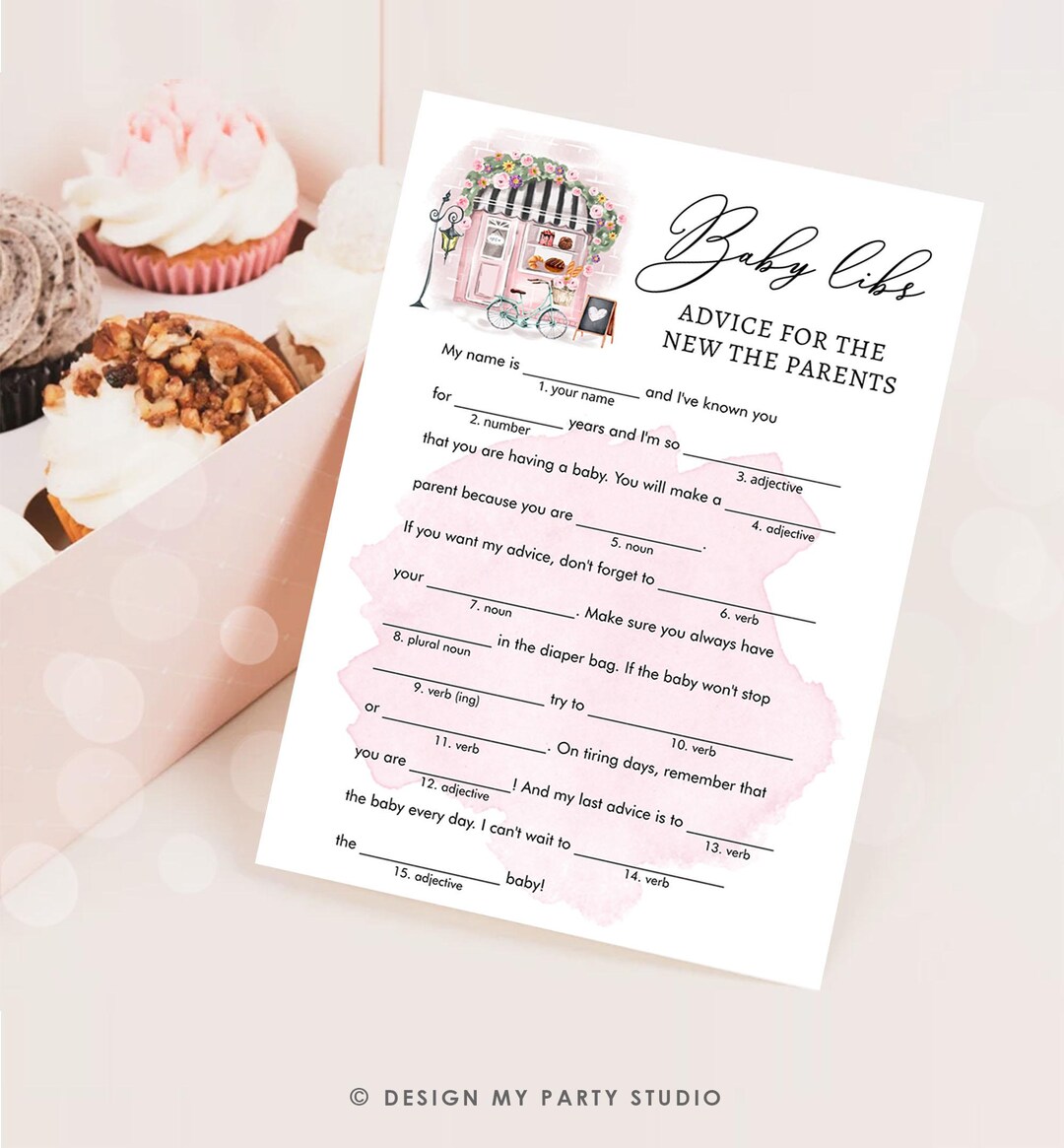 Editable Baby Libs Advice Game Paris Baby Shower Game Bonjour Bebe ...