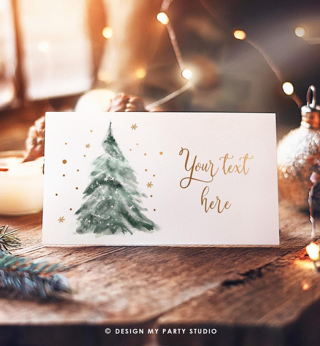 Editable Christmas Food Tent Cards Winter Tree Labels Winter Birthday ...